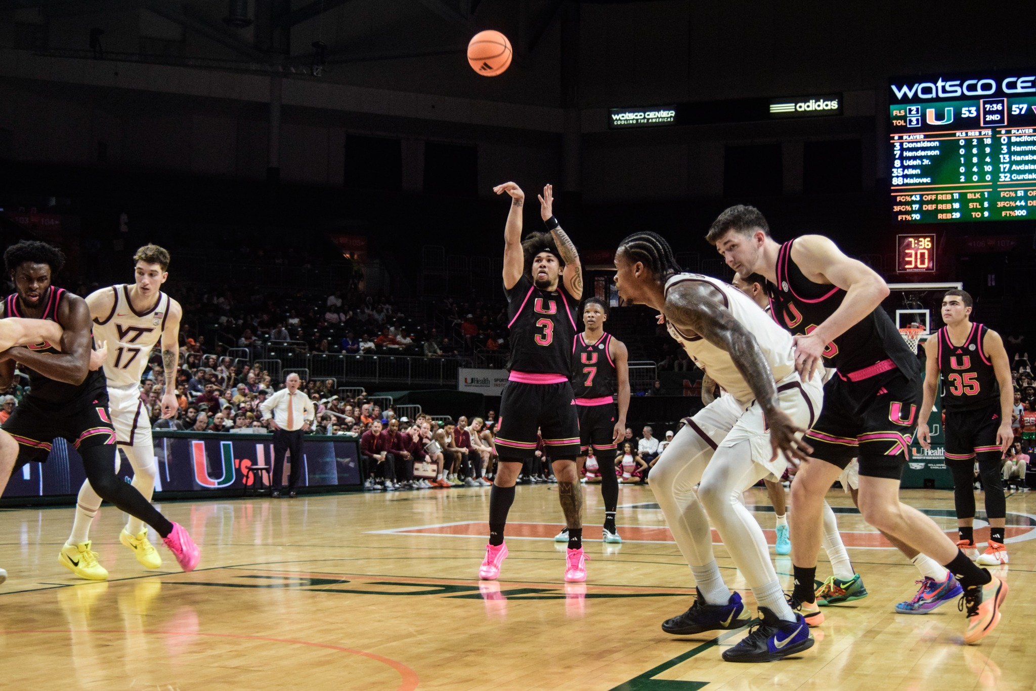 Tre Donaldson scores 32 points, leads Miami past Virginia Tech – Five ...